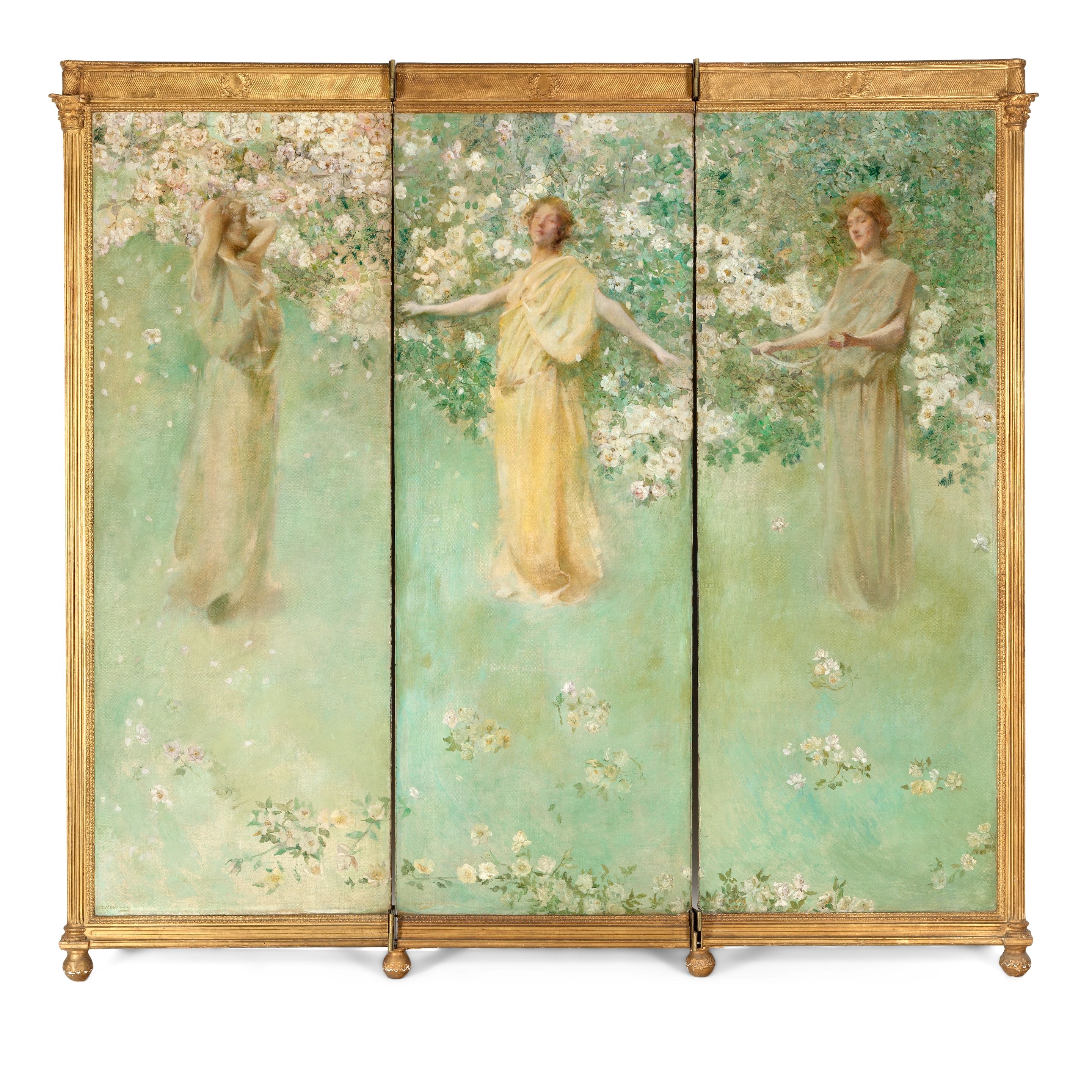 Thomas Wilmer Dewing | Figures with Blossoms (1900) | MutualArt