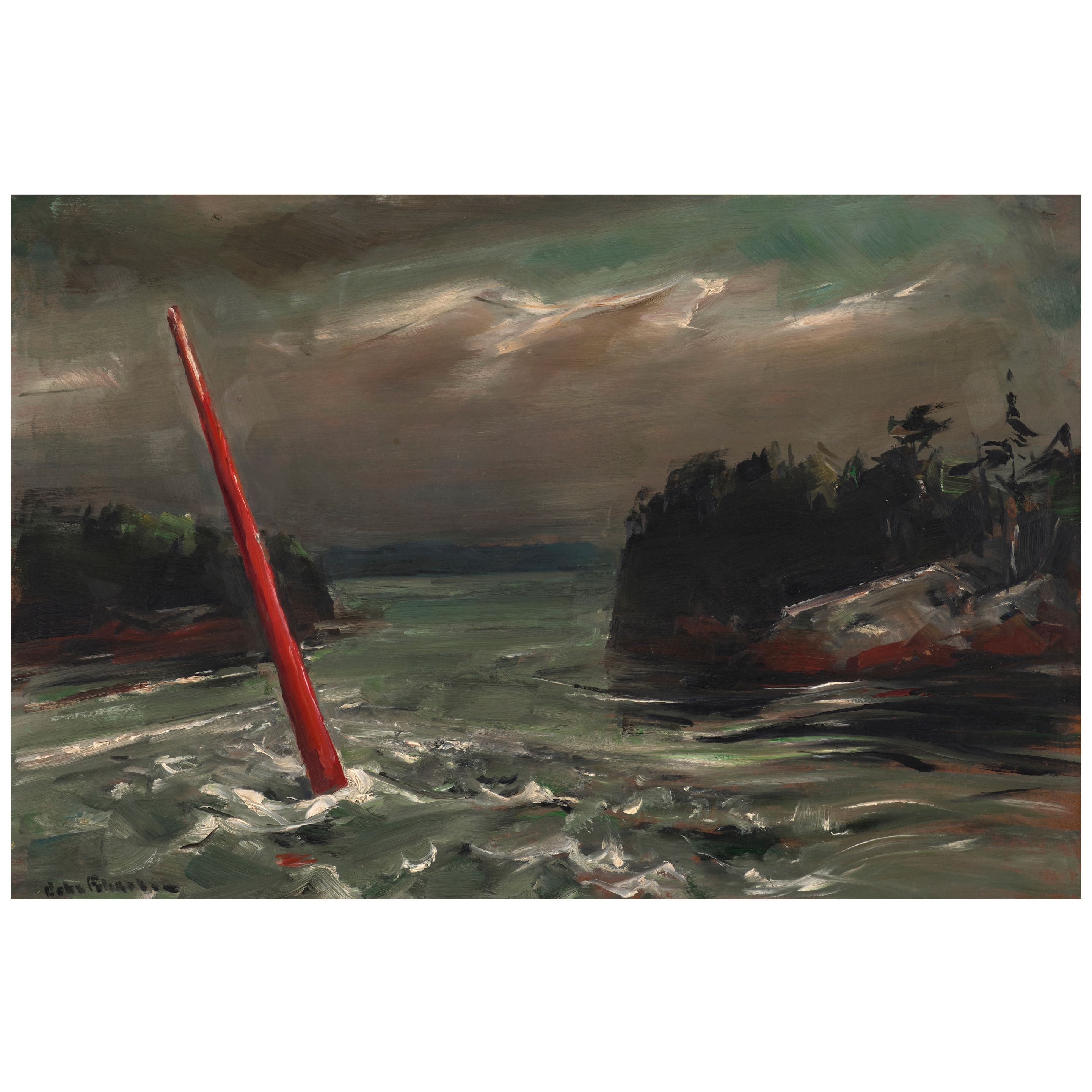 John Fulton Folinsbee | Untitled (Gray Inlet with Red Spar | MutualArt