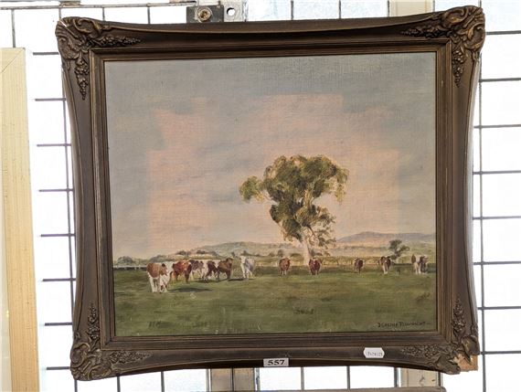 Dorothy Plowright | Grazing Cattle | MutualArt