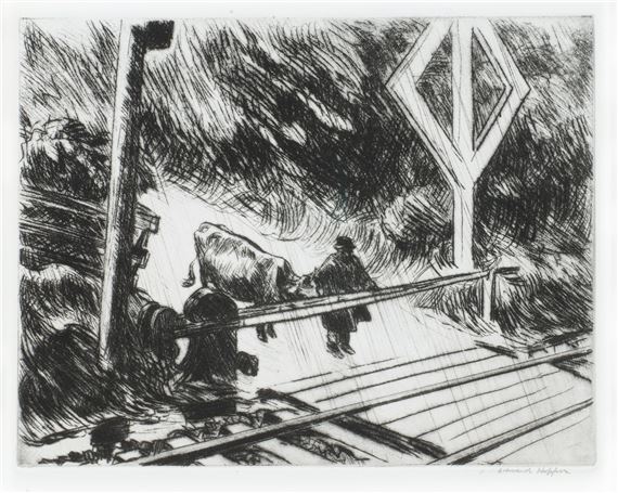 Edward Hopper | Railroad Crossing (1923) | MutualArt
