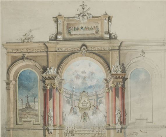 Luis Muriel y López | Design with triumphal arch for a Holy Thursday ...