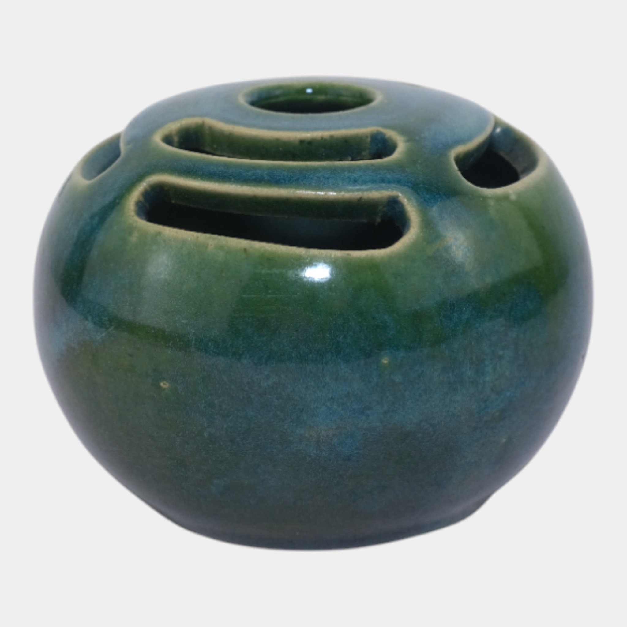 William J. Gordy | Georgia Vintage Southern Art Pottery Green Flower ...