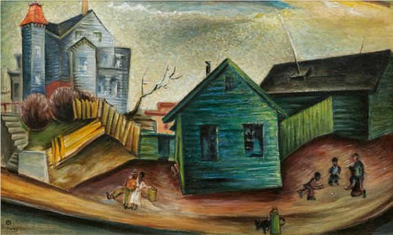Werner Drewes | Old Houses in Harlem (1933) | MutualArt