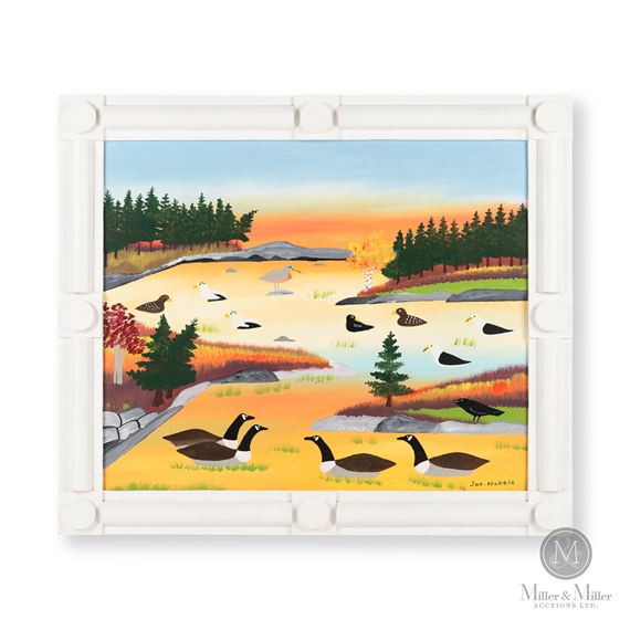Joe Norris | Birds in a Pond Painting by Joe Norris (1975) | MutualArt