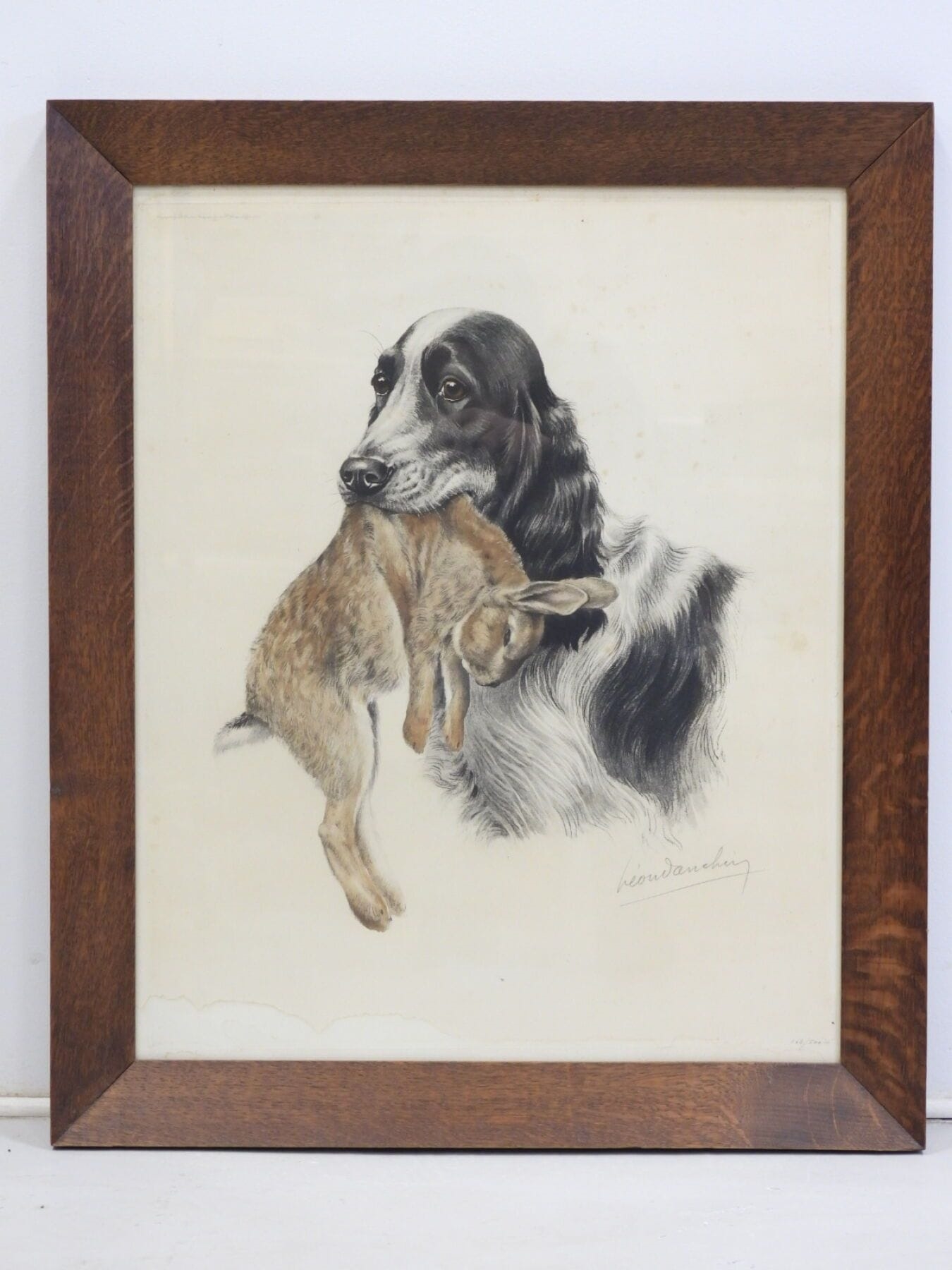 Leon Danchin | Cocker bringing in a hare | MutualArt