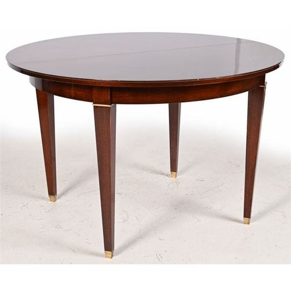 Jules Leleu | Round dining room table with extensions inlaid | MutualArt