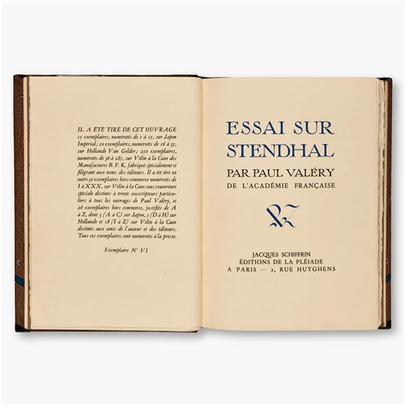 Pierre Legrain | Binding—Paul Valéry | Essai sur Stendhal, Paris, 1927 ...