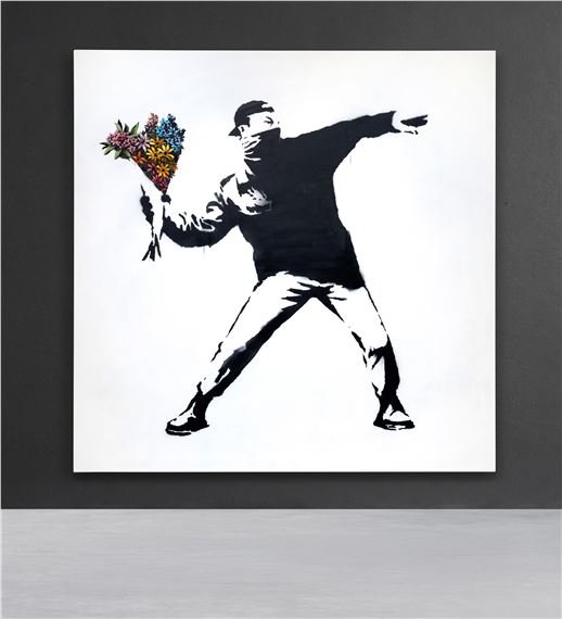 Banksy | Love Is In The Air (life size) (2011) | MutualArt