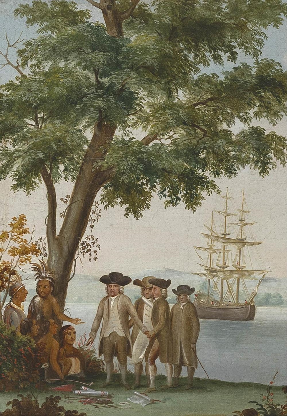 Edward Hicks | Peaceable Kingdom with Rhymed Borders (ca. 1825) | MutualArt