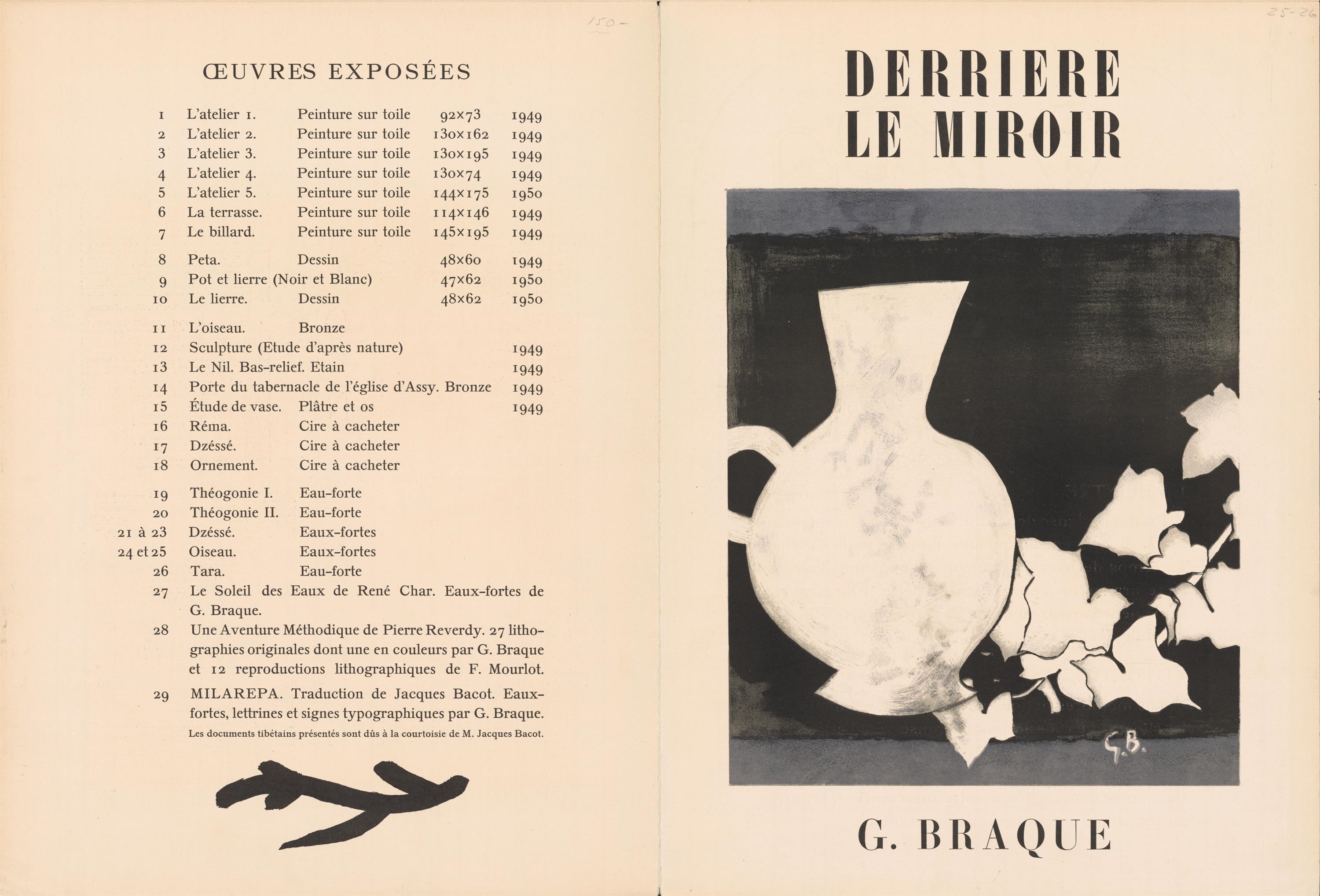 Georges Braque | Derriere le Miroir No. 25–26 (1950) | MutualArt
