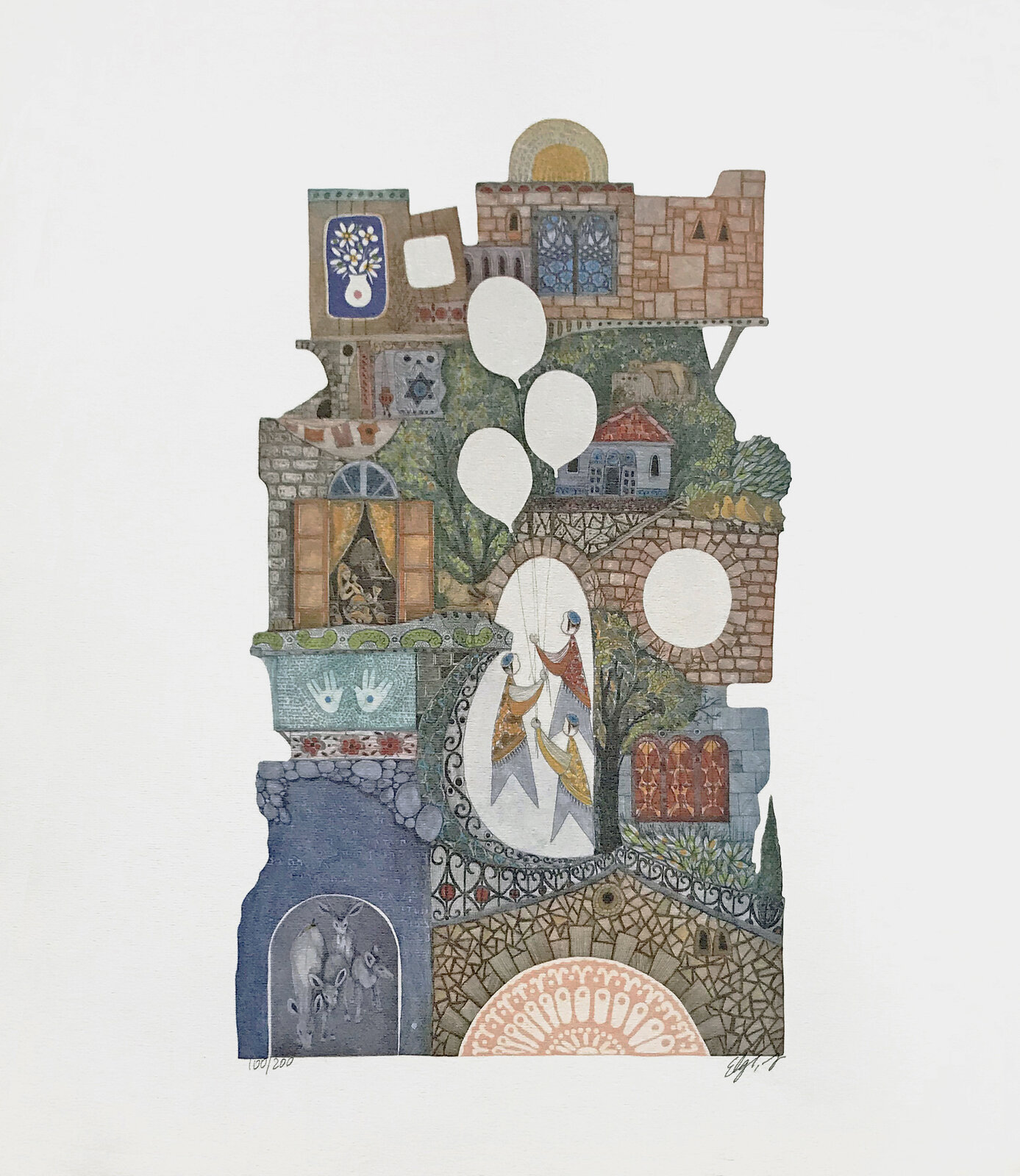 Amram Ebgi | Playhouse (Judaica Art) (circa 1990) | MutualArt