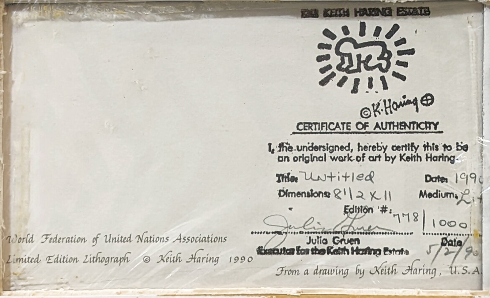 Keith Haring | Fight Aids Worldwide (1990) | MutualArt