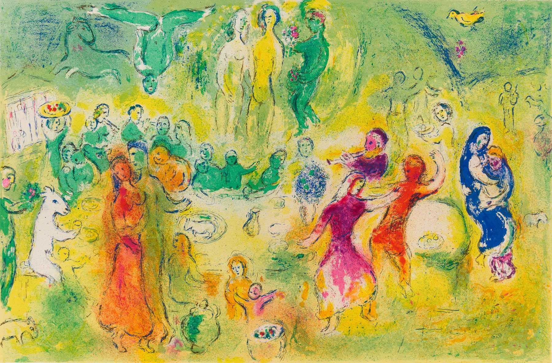 Marc Chagall | Festin Nuptial Dans La Grotte Des Nymphes (1962) | MutualArt
