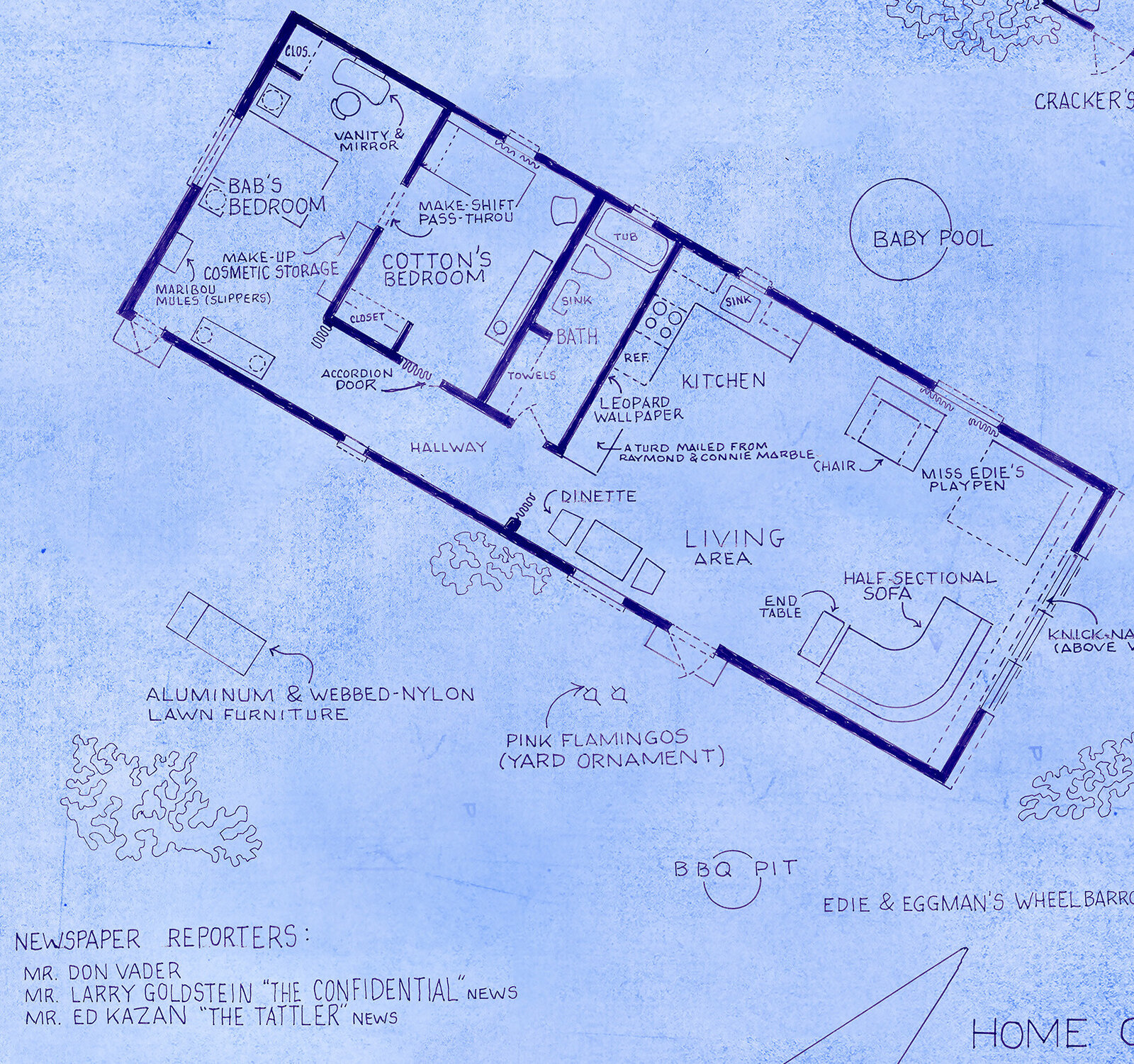 Mark Bennett | Home of Babs Johnson (Pink Flamingos) (2024) | MutualArt