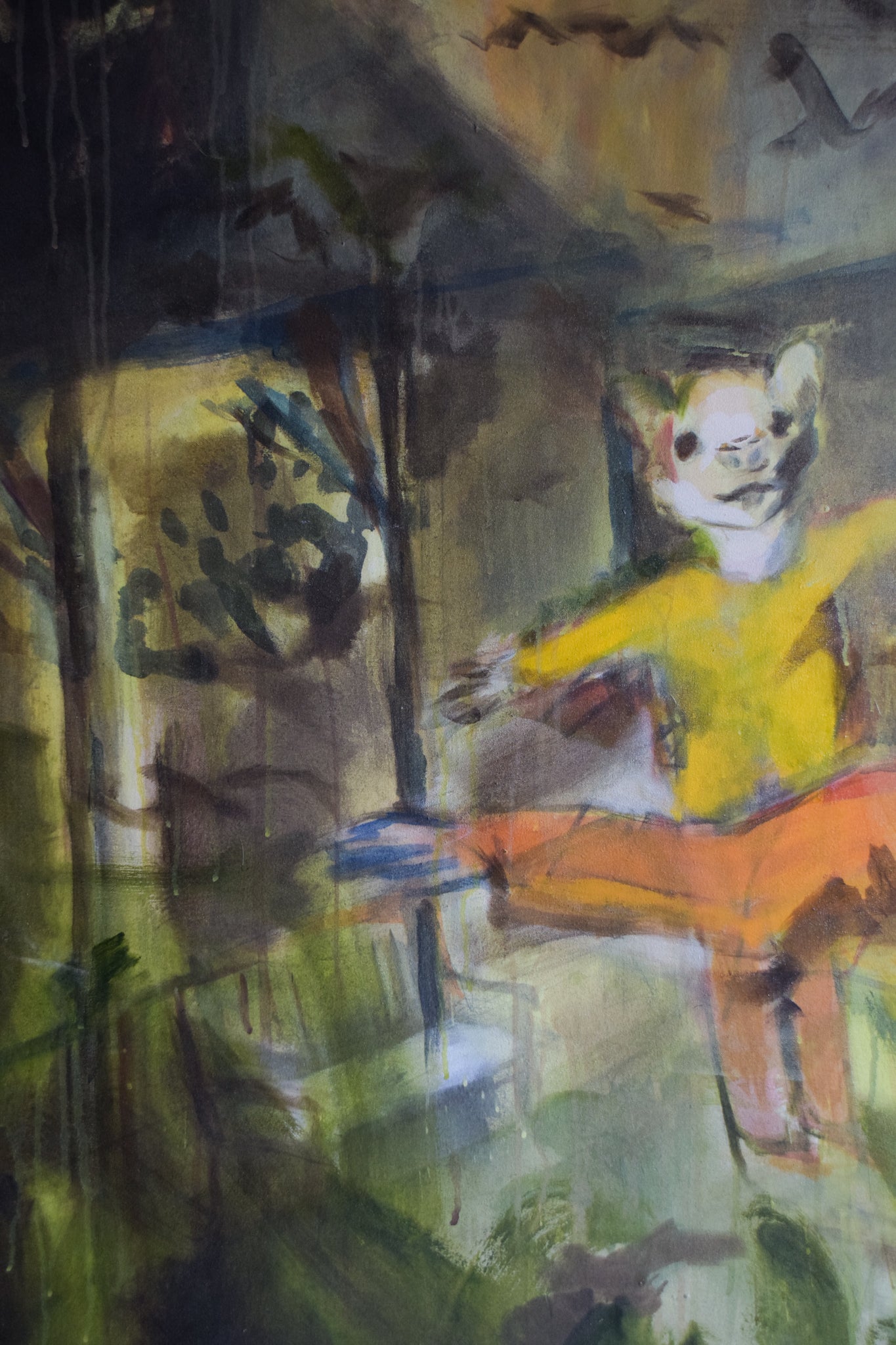 Sabrina Shah | Figures with Masks and Birds (21st Century) | MutualArt