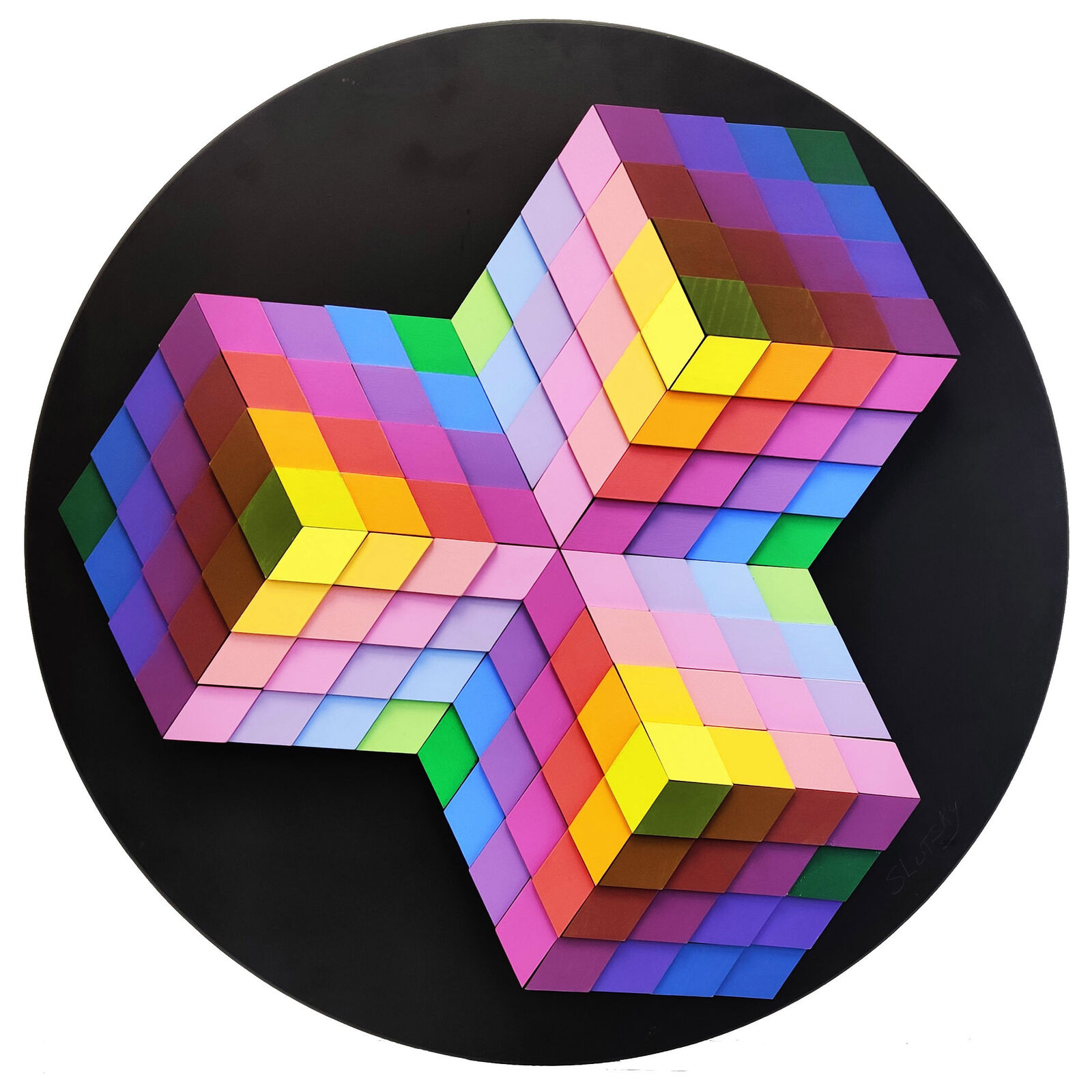 Stanford Slutsky | CUBED STAR (CUSTOM CUT WOOD WITH MAGNETS) (circa ...