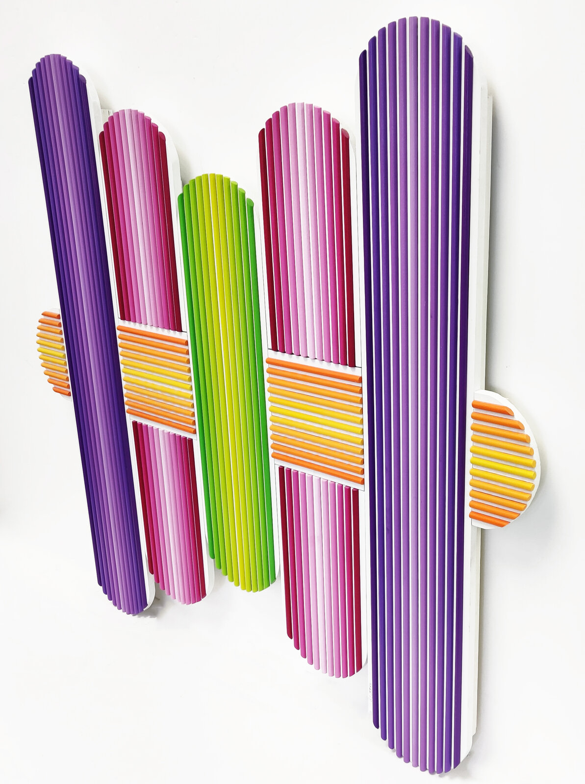 Stanford Slutsky | Linear Weaving (Dimensional Hand Painted Wood ...