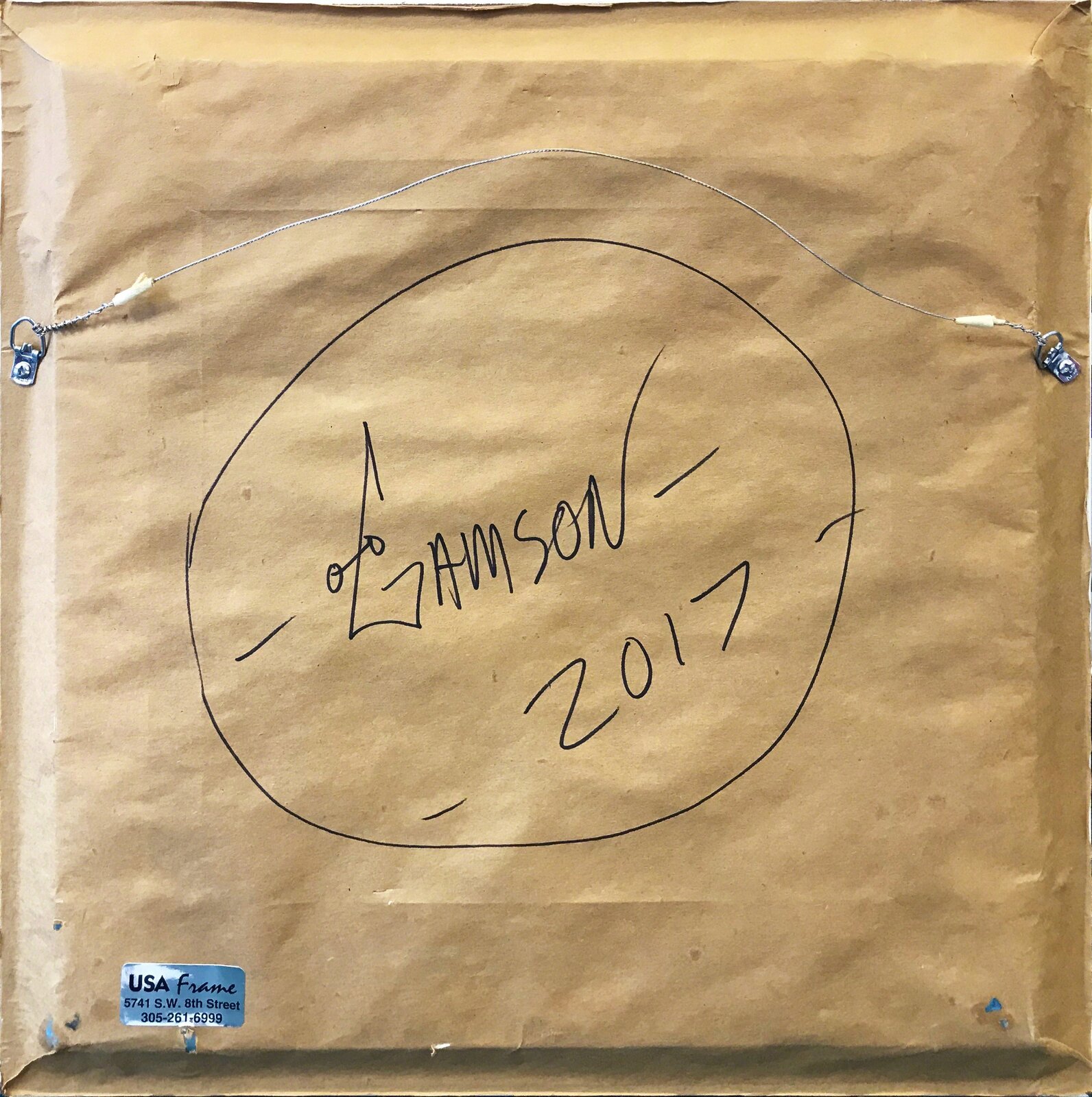 Stephen Gamson | At (White On Blue) (2017) | MutualArt