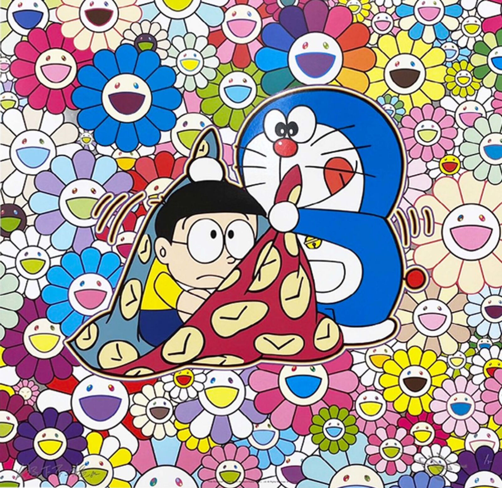 Takashi Murakami | Murakami.Flower #3892 Beam from eyes (2024) | MutualArt