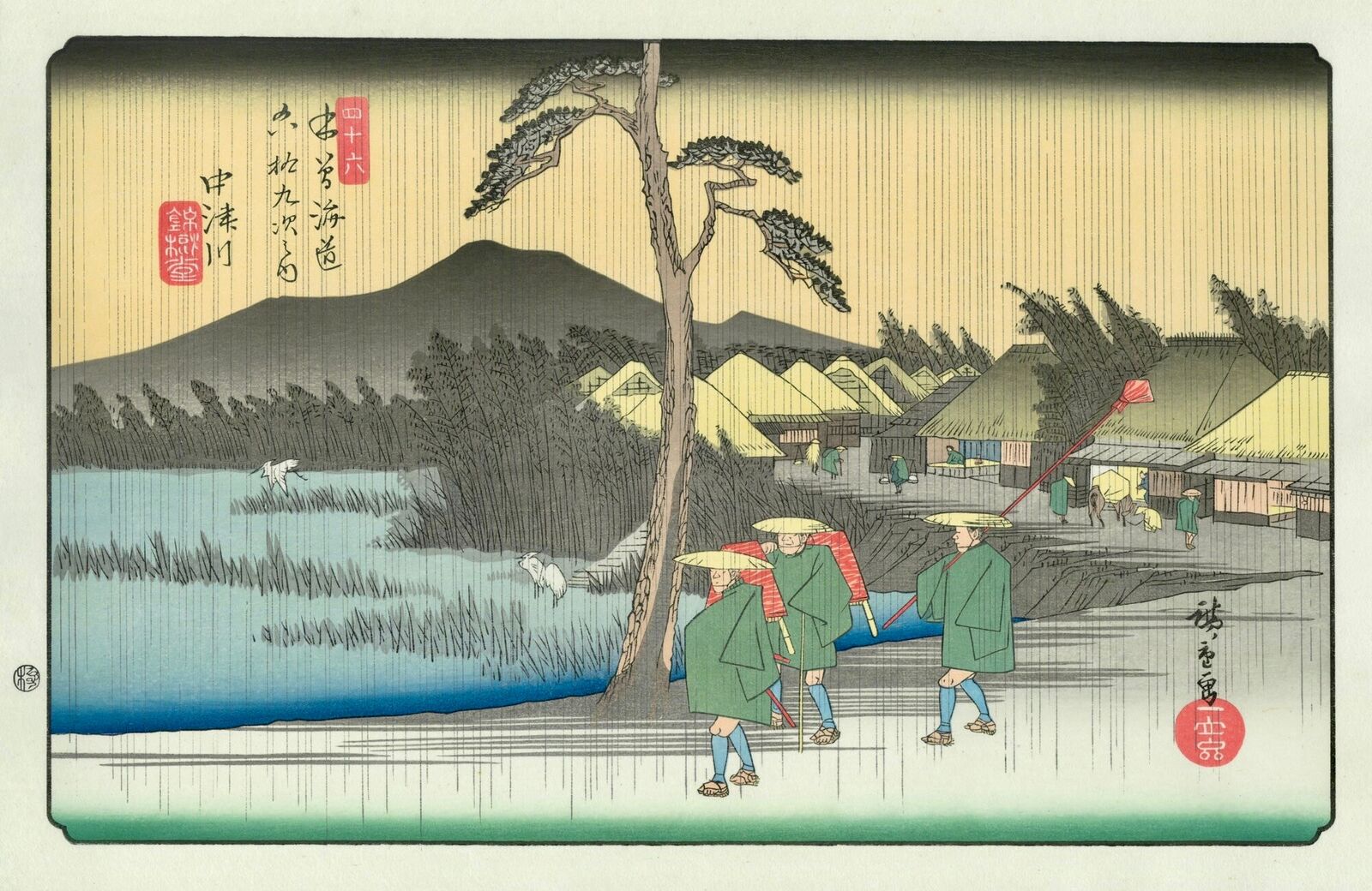 Utagawa Kuniyoshi | Rain at Nakatsu River (1837) | MutualArt