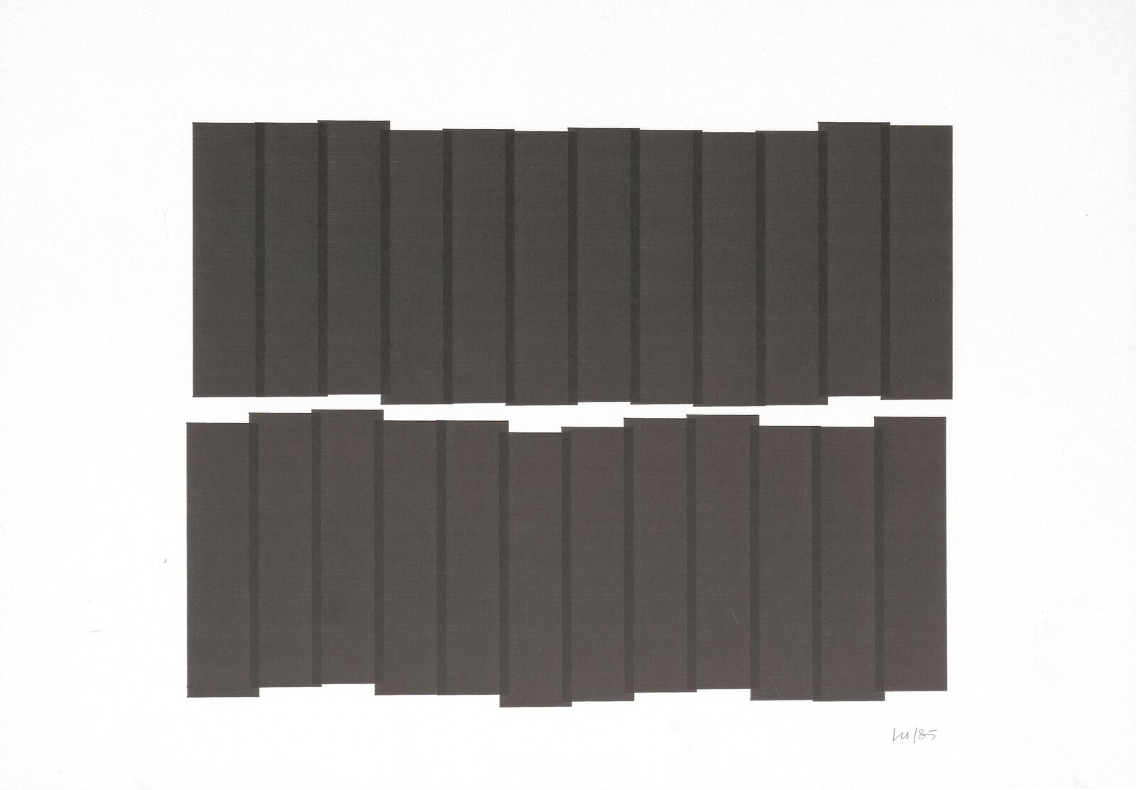 Vera Molnár | 2 rangées de rectangles (1985) | MutualArt